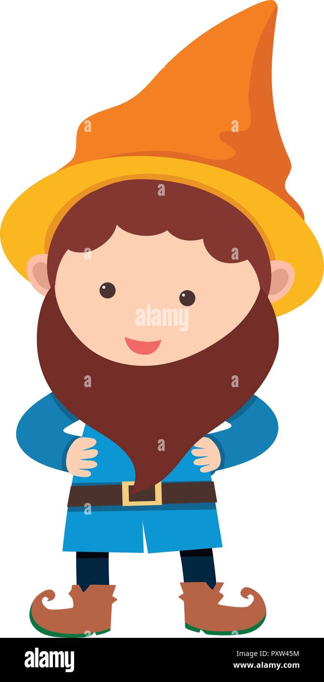 Little dwarf with orange hat illustration Stock Vector Image & Art - Alamy