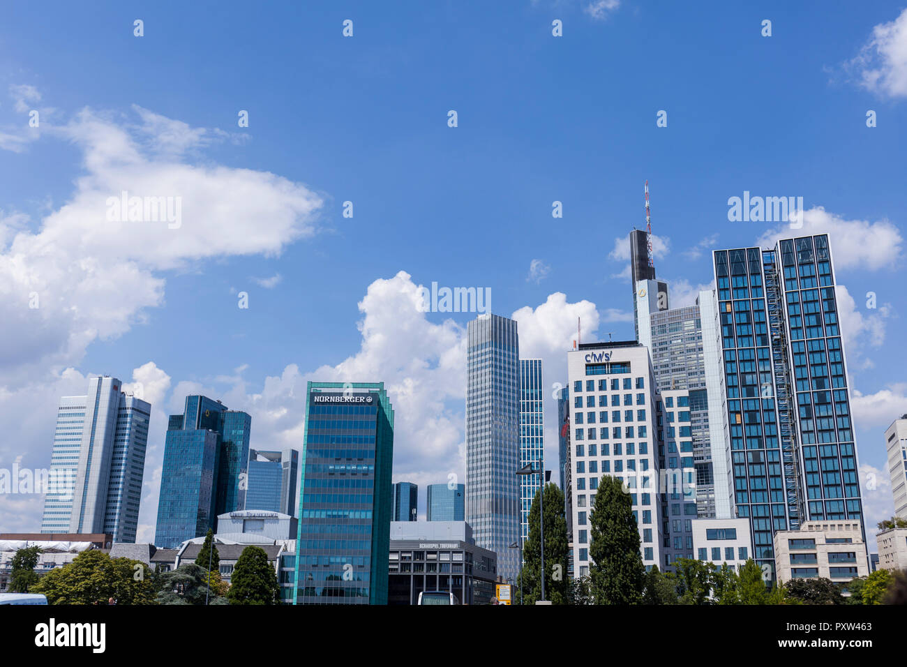 Germany, Hesse, Frankfurt, city view with high rise buildings Stock ...