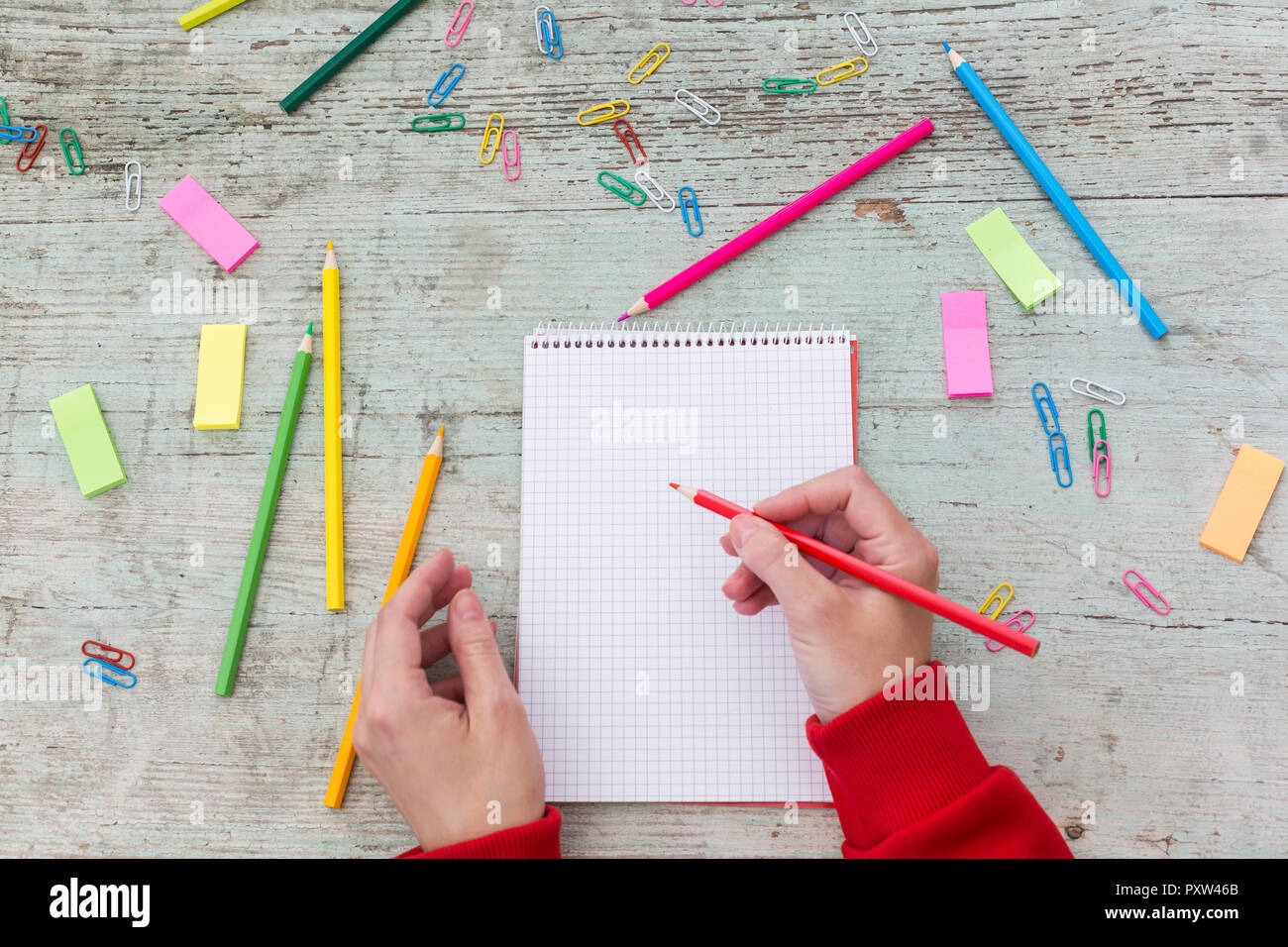 Pencil Writing On Notebook
