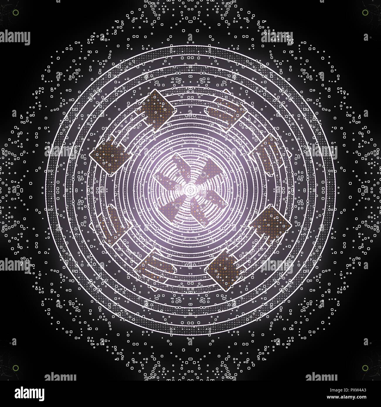 A colorful and vivid image with abstract Sacred Geometry. A psychedelic ...