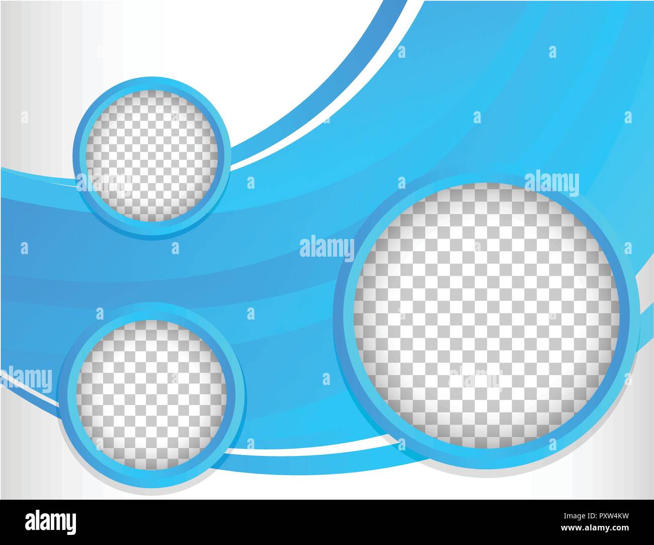 Three circle frames on blue background illustration Stock Vector Image ...