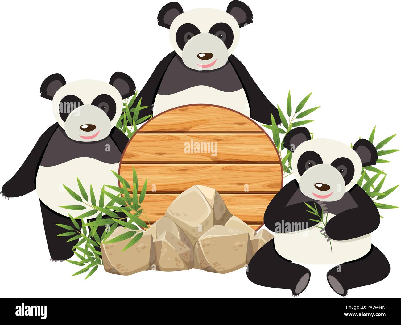 Border design panda illustration hi-res stock photography and images ...