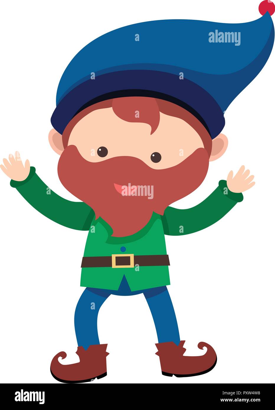 Happy dwarf with blue hat illustration Stock Vector Image & Art - Alamy