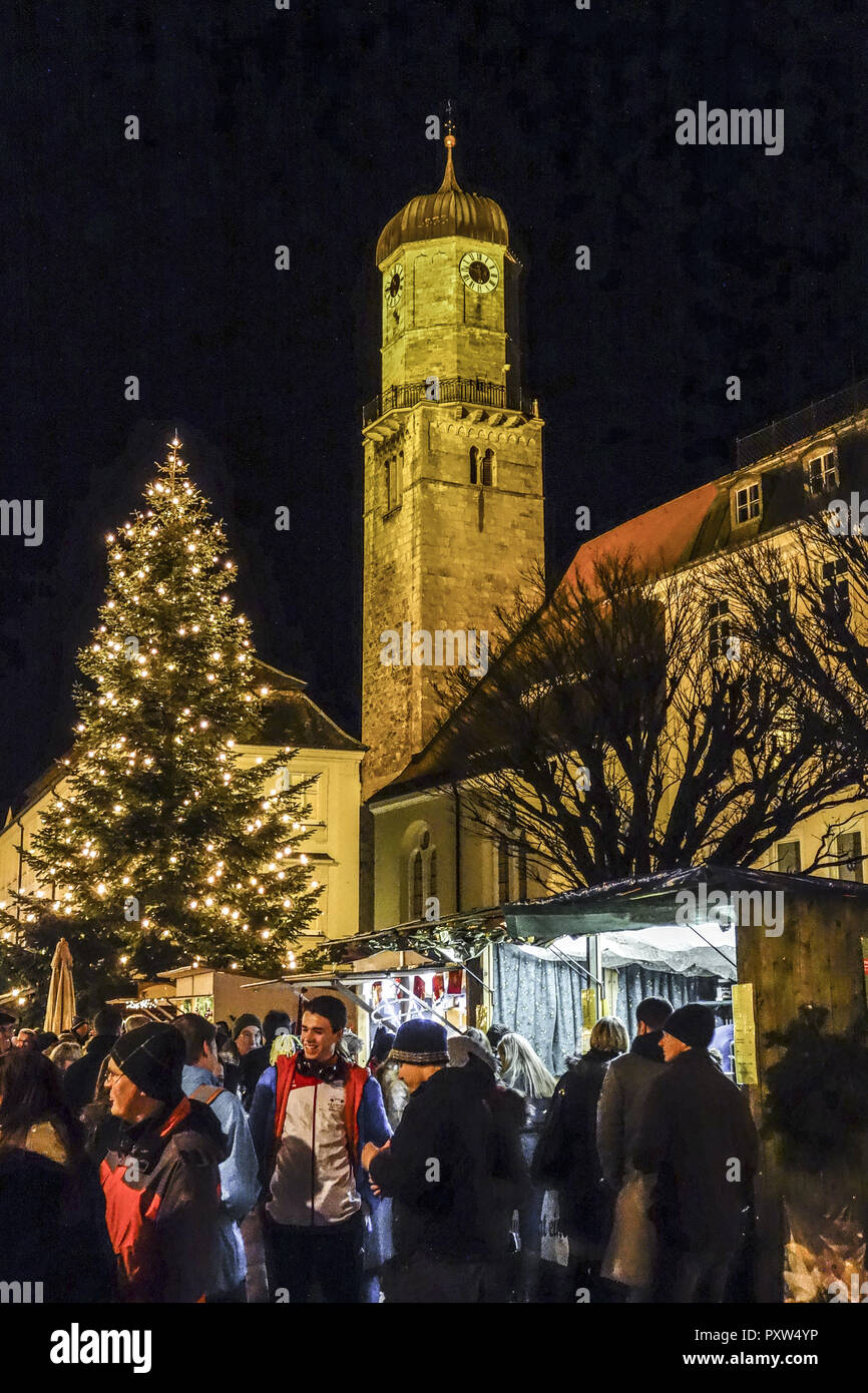 Weihnachtsmarkt in Weilheim, Oberbayern, Deutschland, Christmas market ...