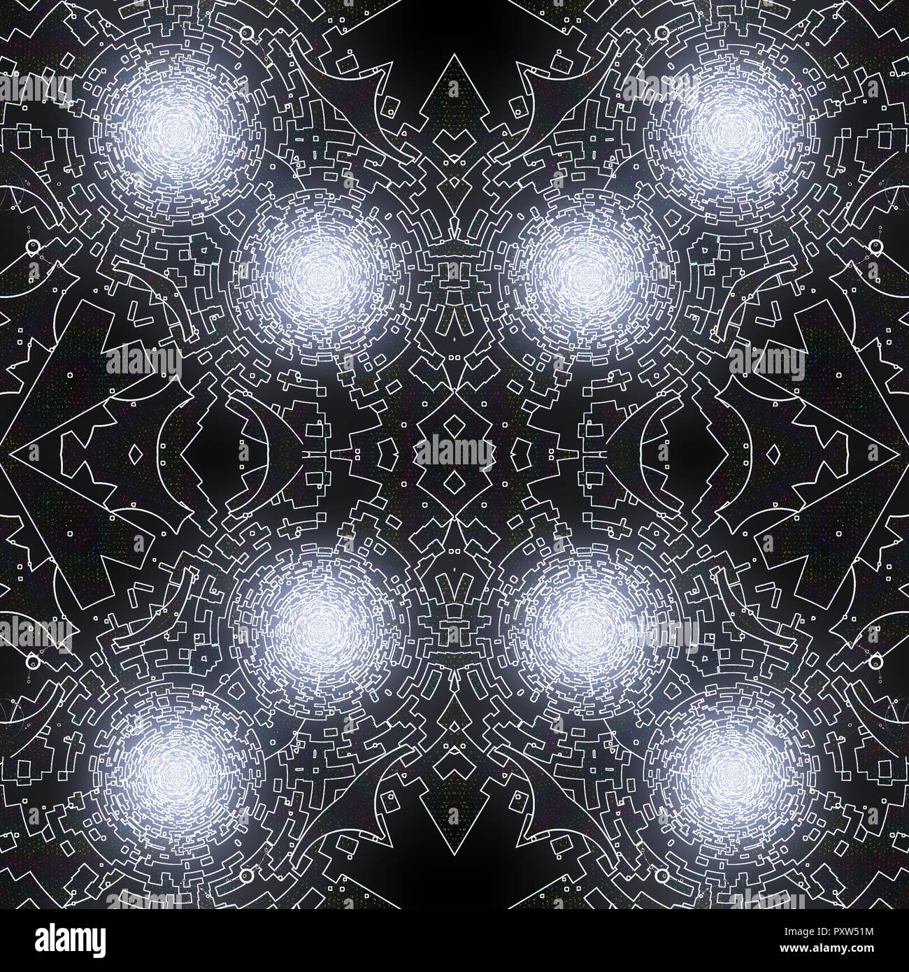 A colorful and vivid image with abstract Sacred Geometry. A psychedelic ...