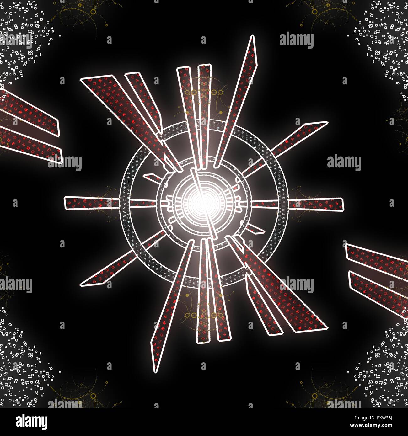 A colorful and vivid image with abstract Sacred Geometry. A psychedelic ...