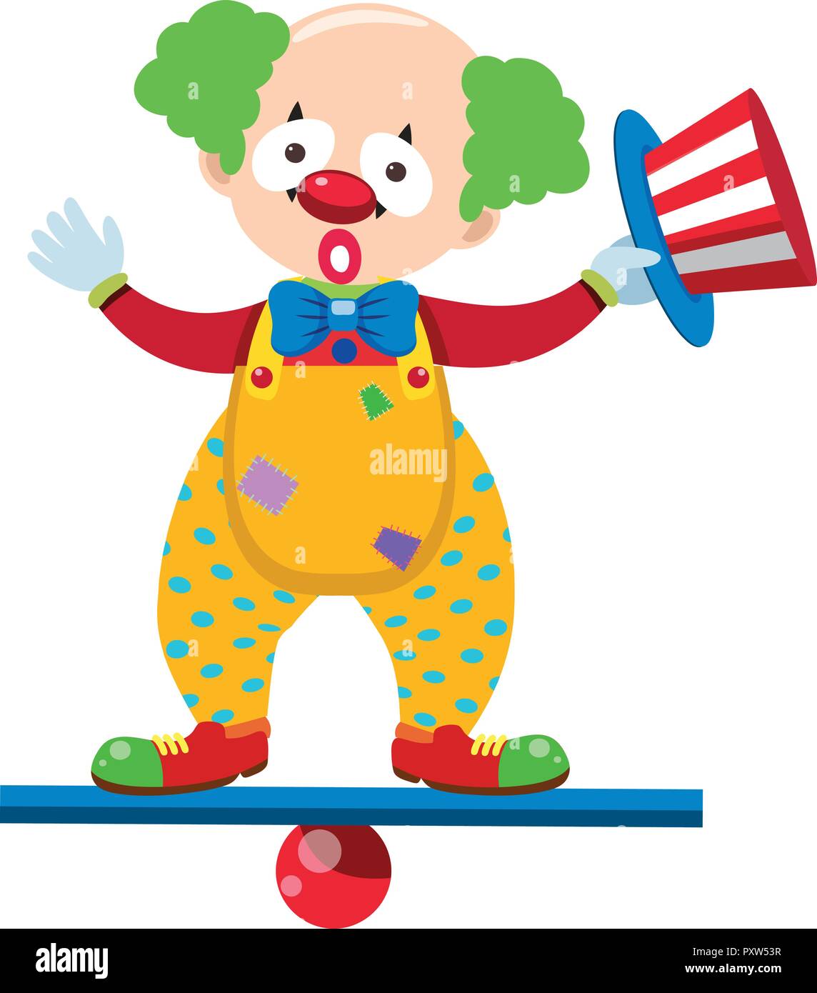 Balancing on ball circus Stock Vector Images - Alamy