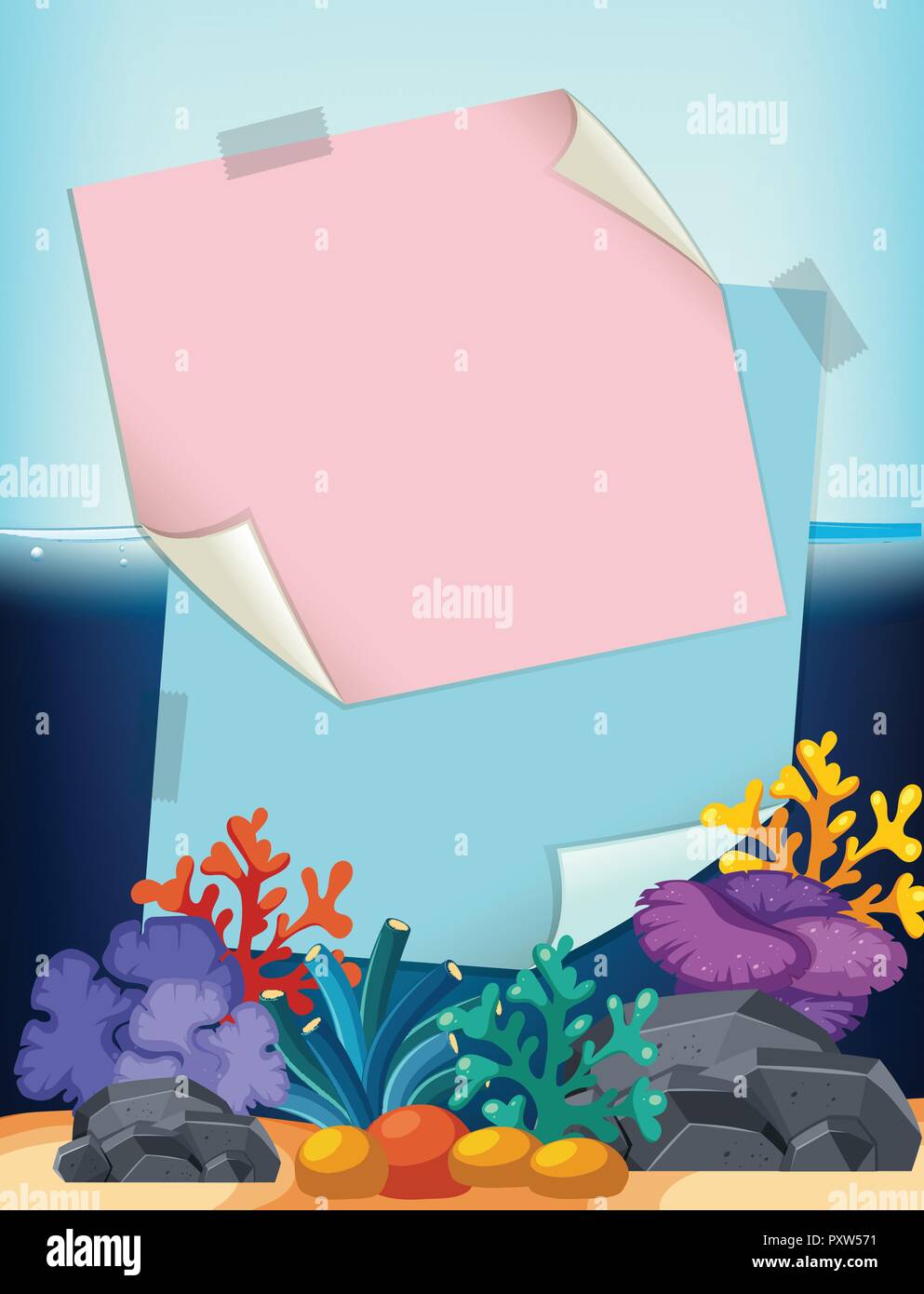 Pink Note Over Fish Tank illustration Stock Vector Image & Art - Alamy
