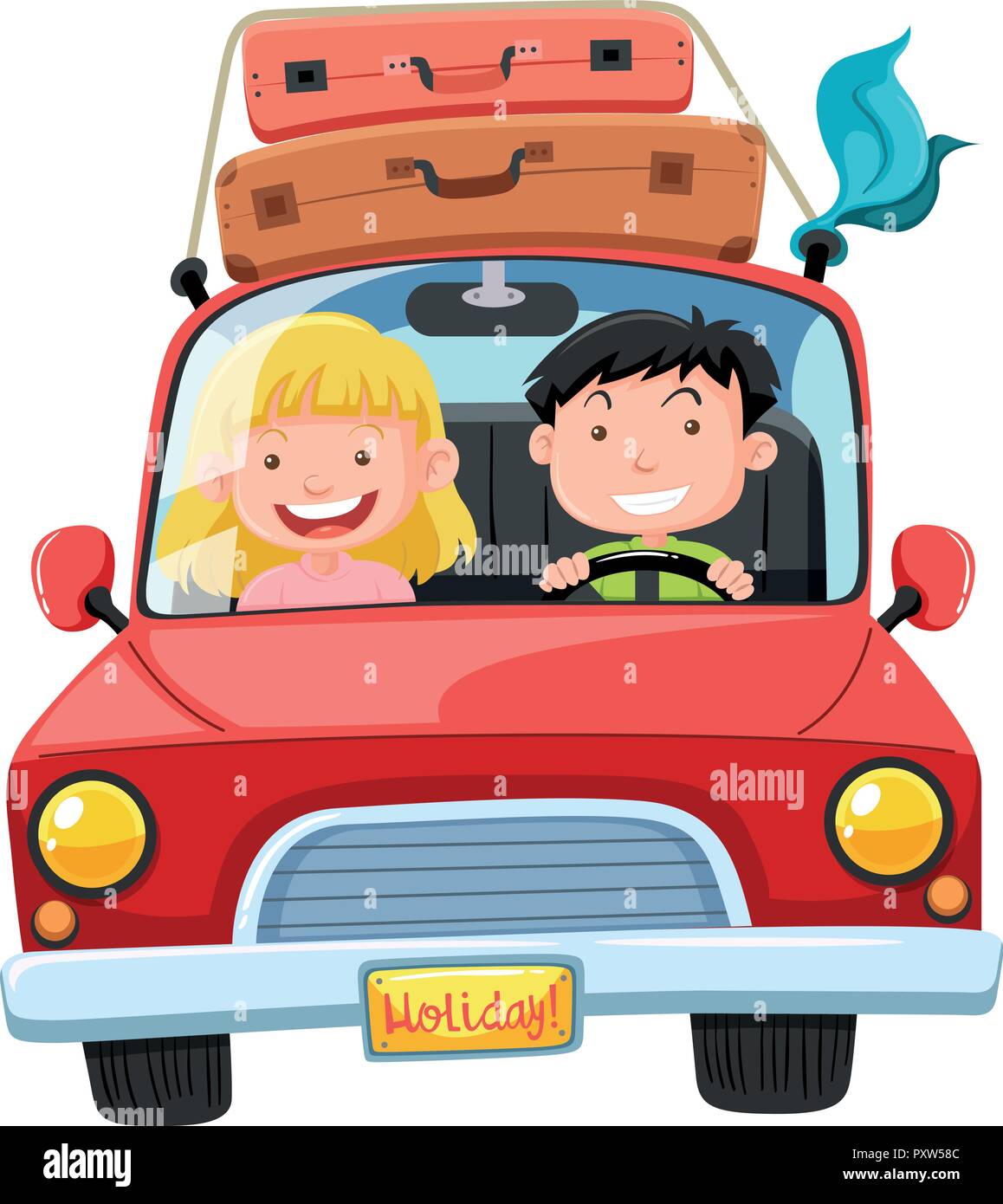 Couple road trip Stock Vector Images - Alamy