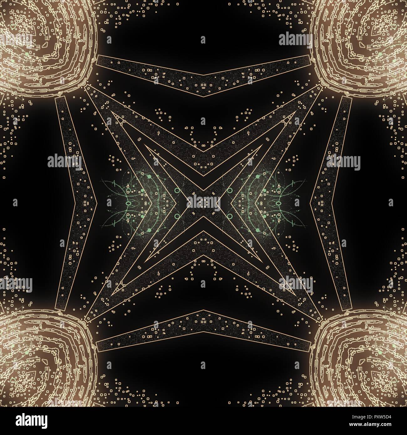 A colorful and vivid image with abstract Sacred Geometry. A psychedelic ...