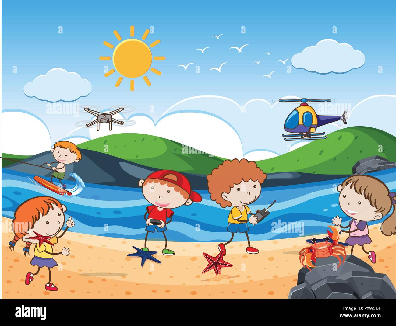 Drone beach photo Stock Vector Images - Alamy