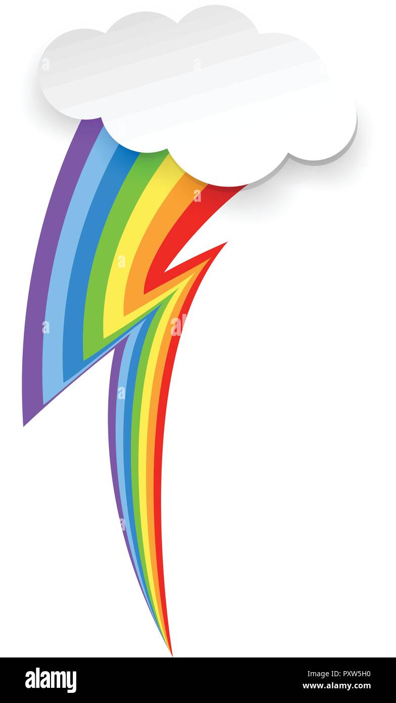 Rainbow thunder Stock Vector Images - Alamy