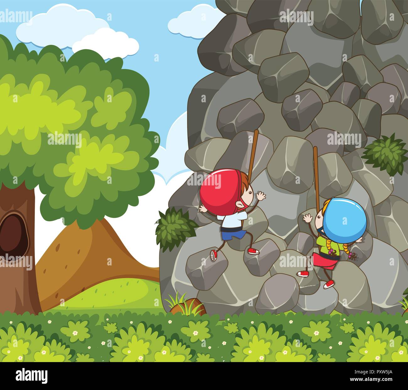 Rock climbing rope in Stock Vector Images - Alamy