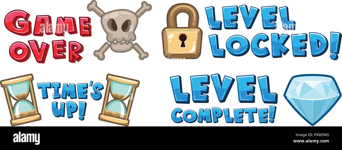 Game Over Words Stock Vector Images Alamy