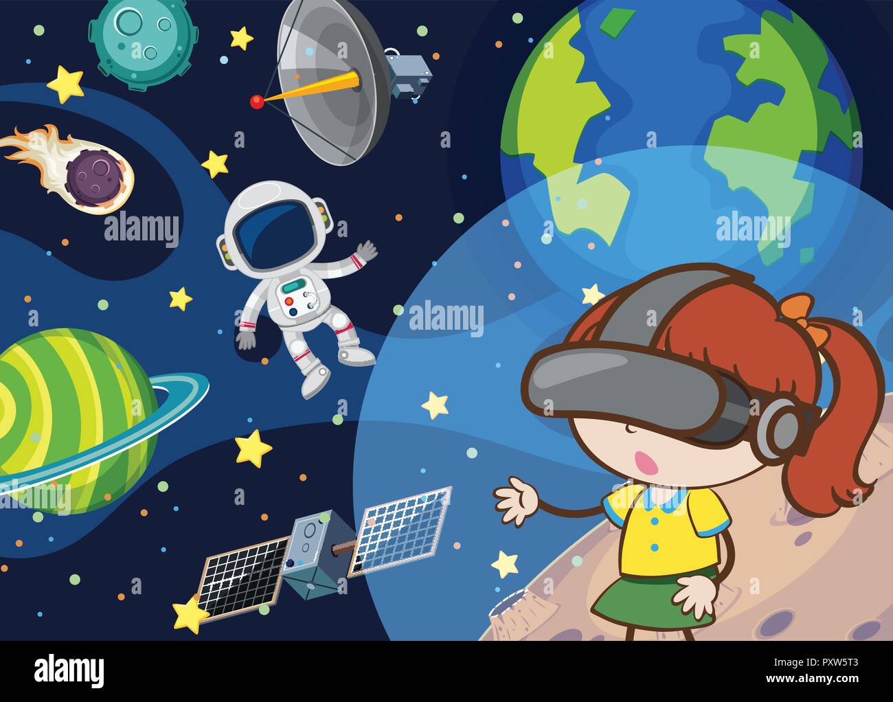 Space image in virtual Stock Vector Images - Alamy