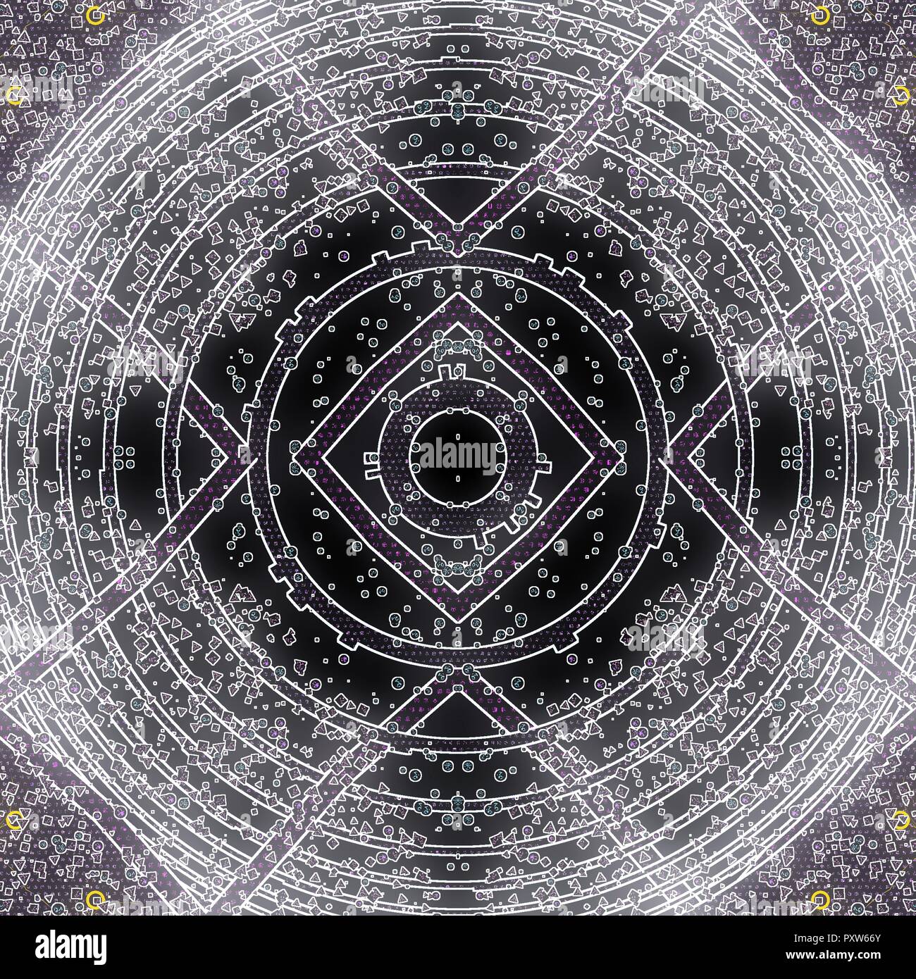 A colorful and vivid image with abstract Sacred Geometry. A psychedelic ...