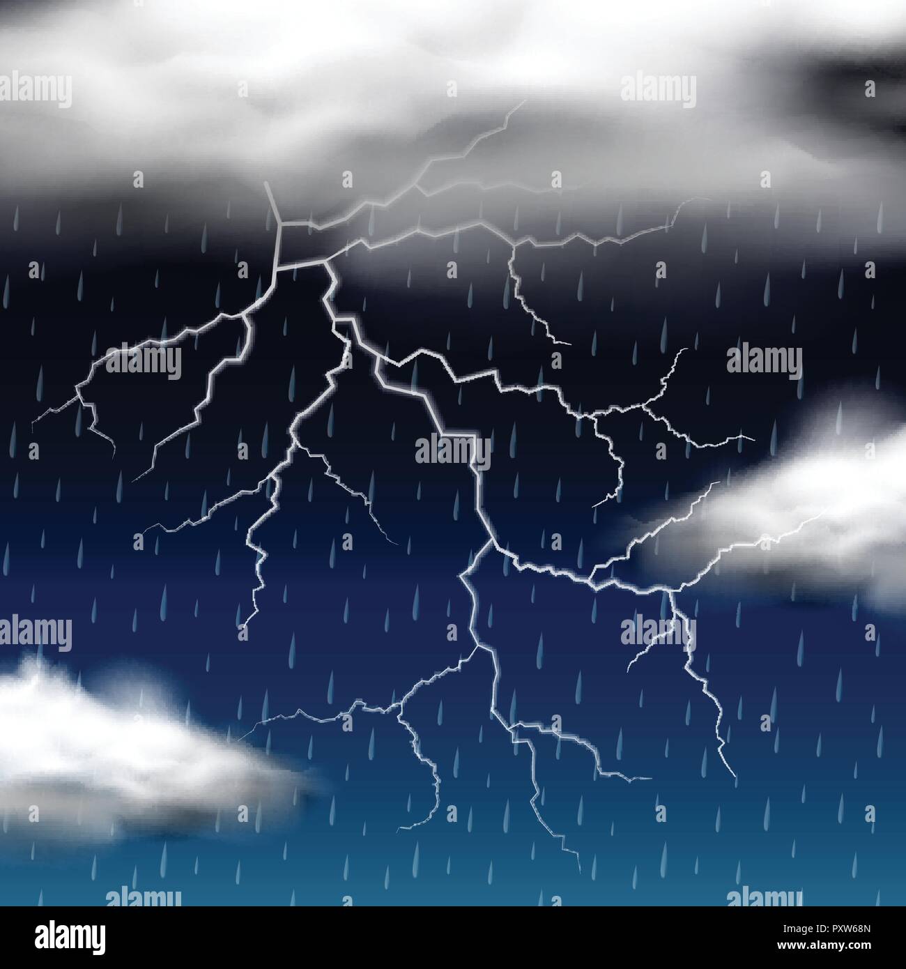 Thunder storm at night illustration Stock Vector Image & Art - Alamy