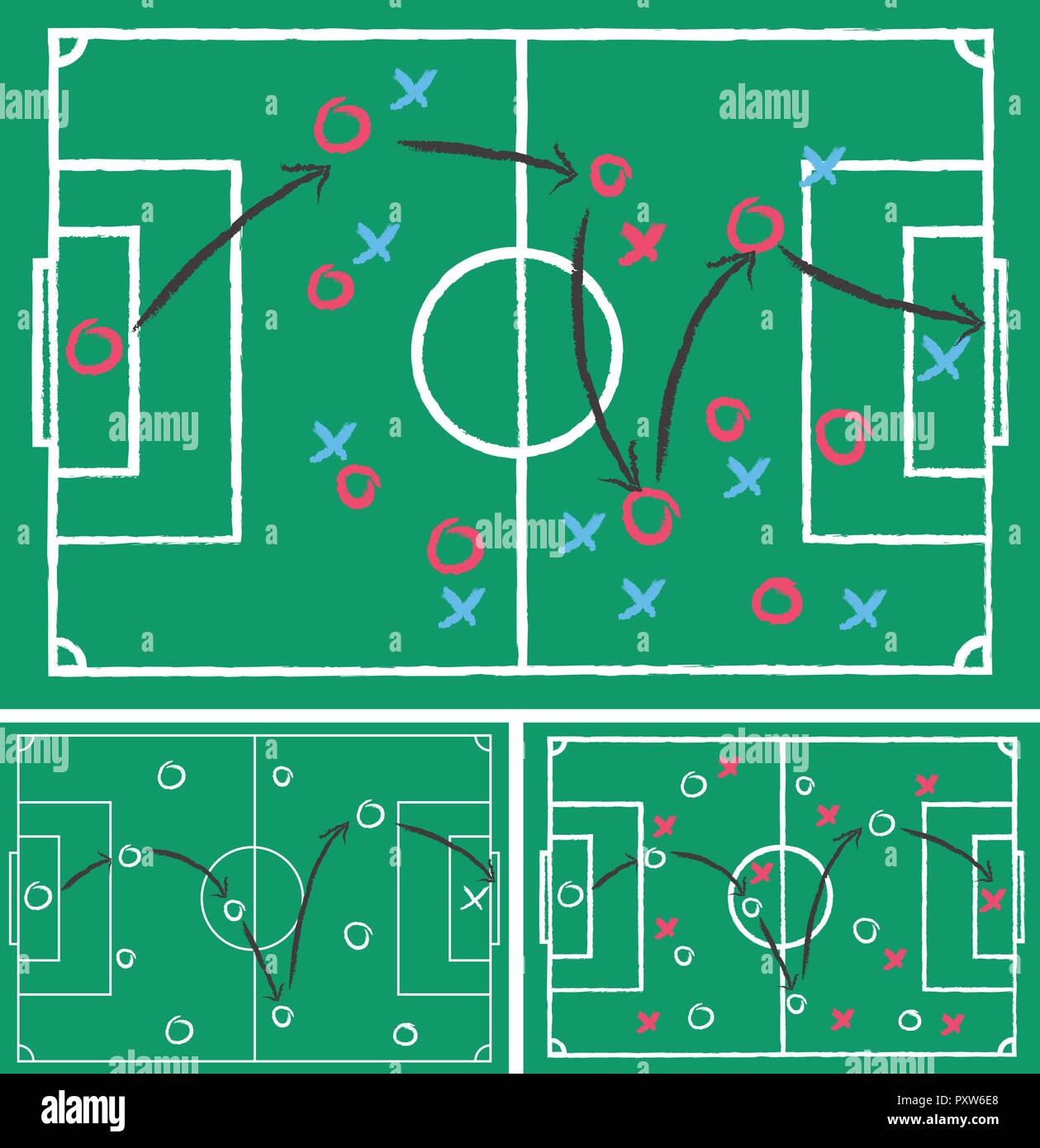 Game plans for football on green paper illustration Stock Vector Image ...