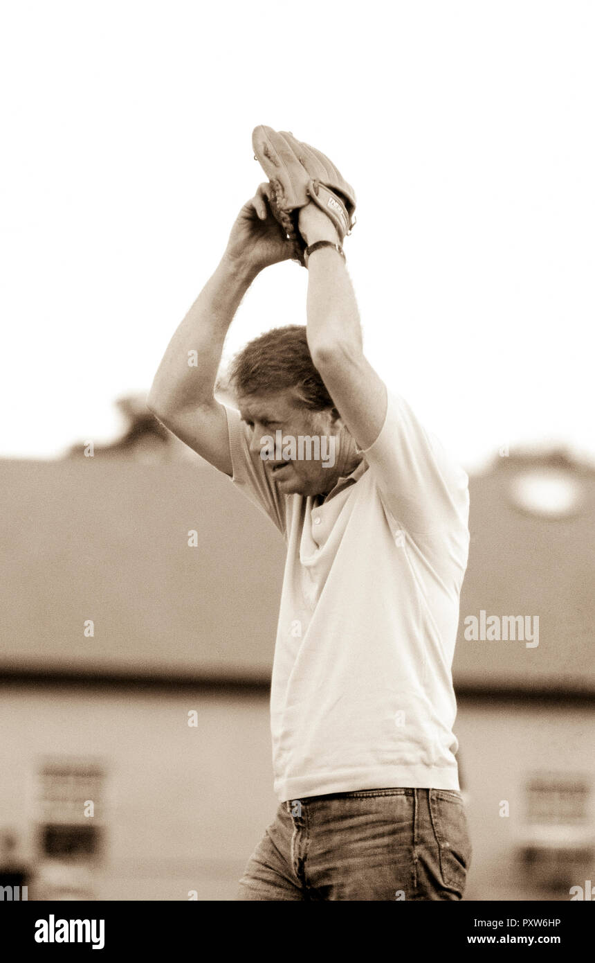 President Jimmy Carter, VP Walter Mondale and teams play softball in ...