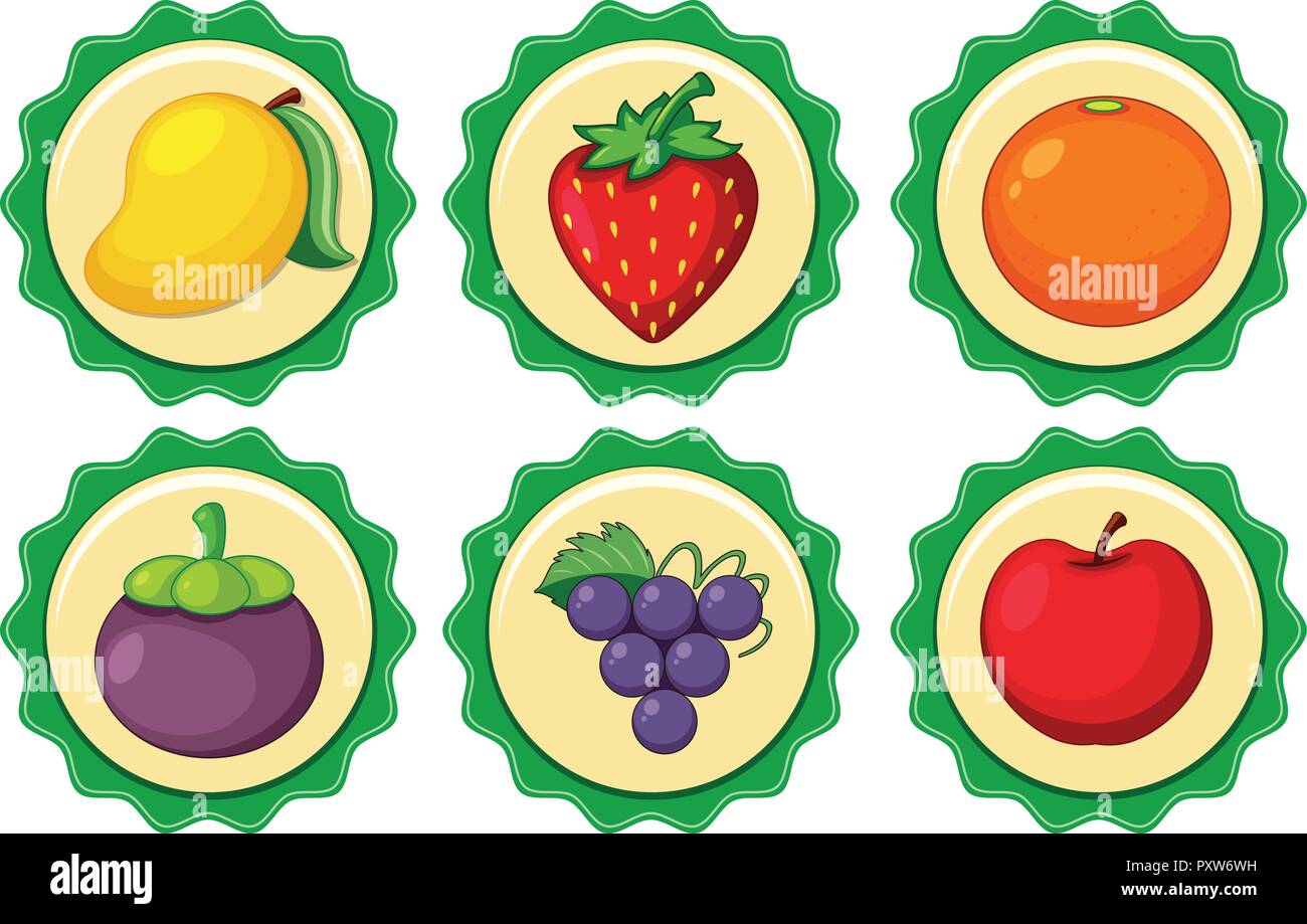 Logo design with fresh fruits illustration Stock Vector Image & Art - Alamy