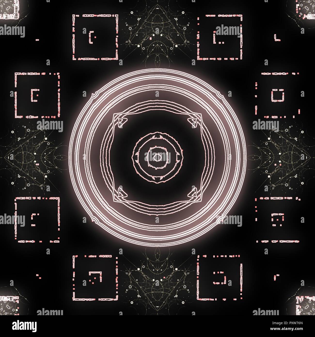 A colorful and vivid image with abstract Sacred Geometry. A psychedelic ...