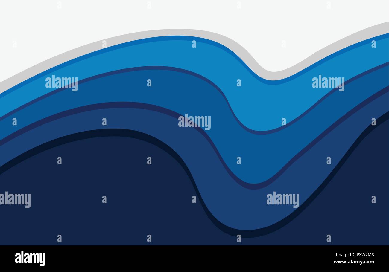 Background template with blue wavy lines illustration Stock Vector ...