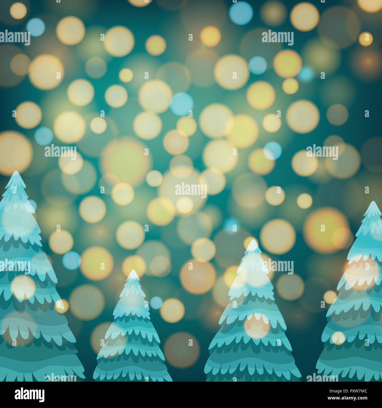 Background design with pine trees and bright light illustration Stock ...