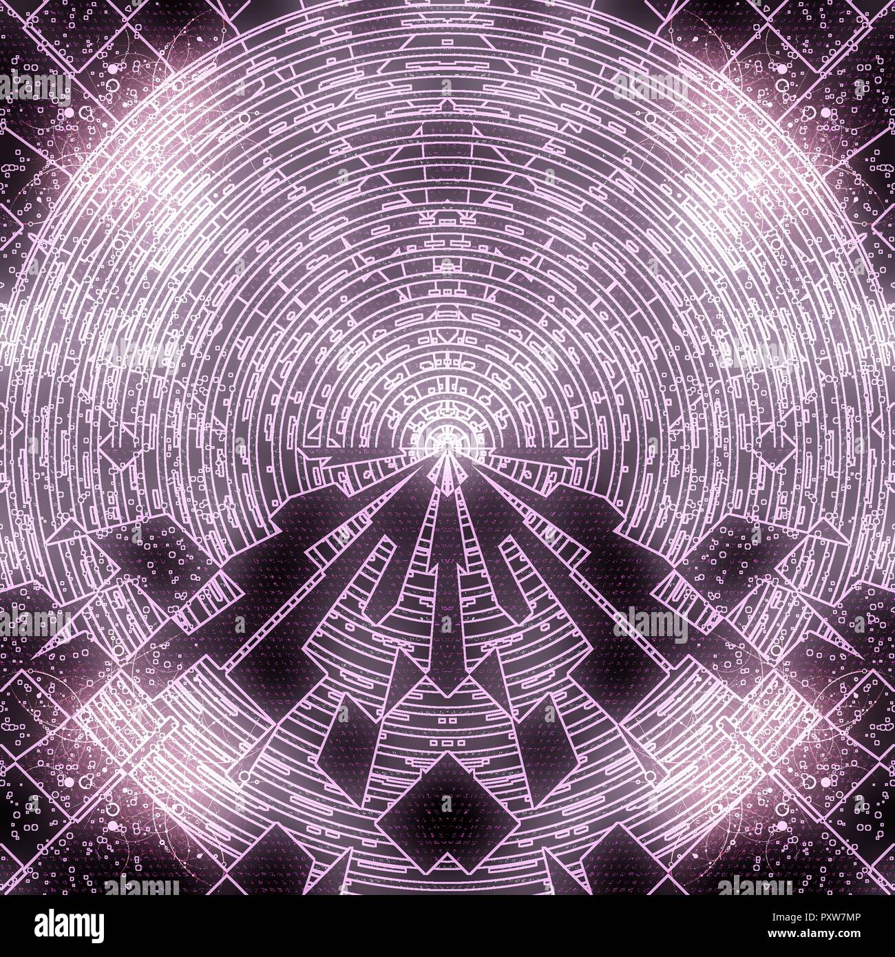 A colorful and vivid image with abstract Sacred Geometry. A psychedelic ...