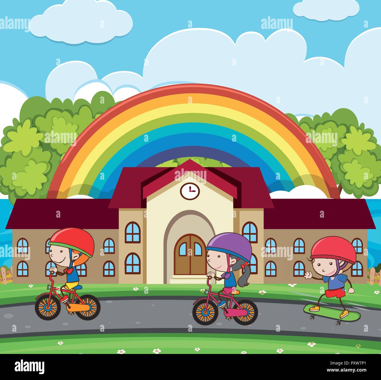 Three small wheels Stock Vector Images - Alamy