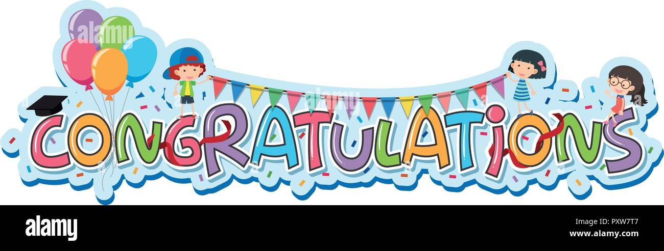 Font design for word congratulations illustration Stock Vector Image ...