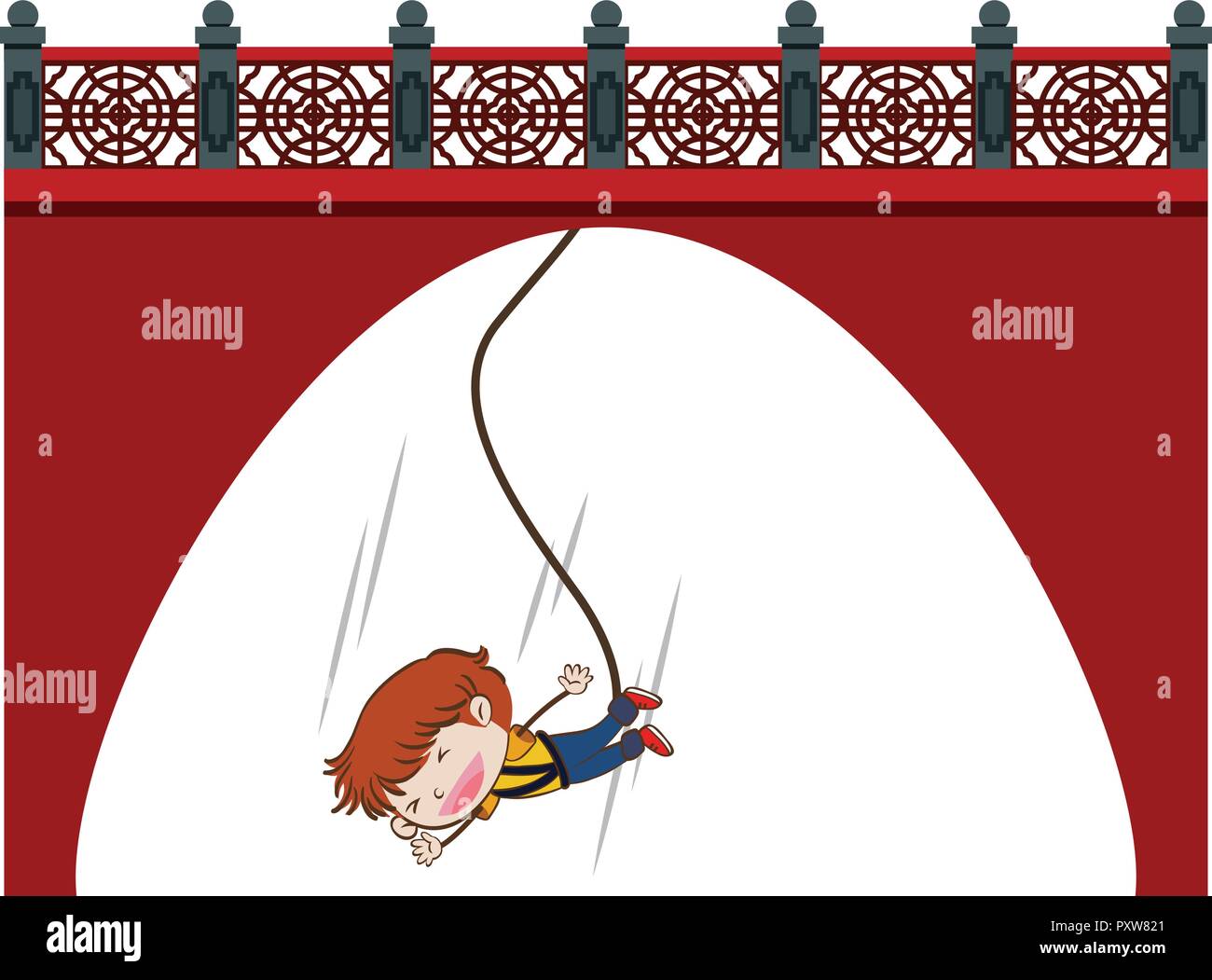 Bungee Jumping at Chinese Wall illustration Stock Vector Image & Art ...