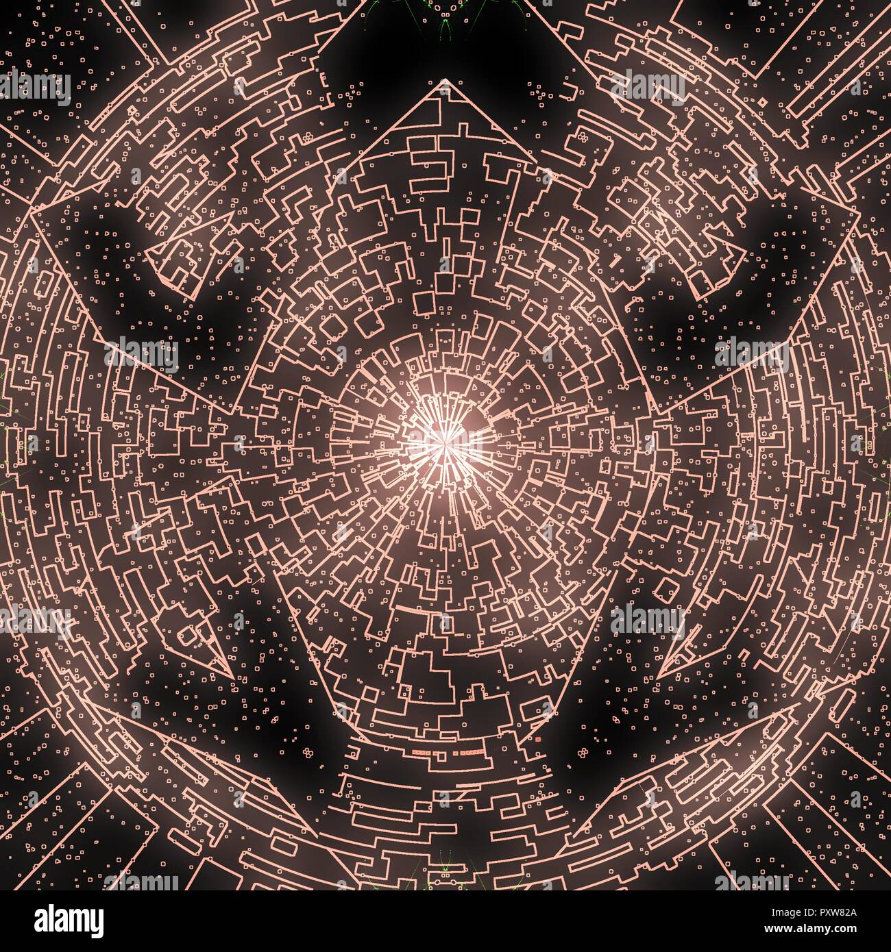 A colorful and vivid image with abstract Sacred Geometry. A psychedelic ...