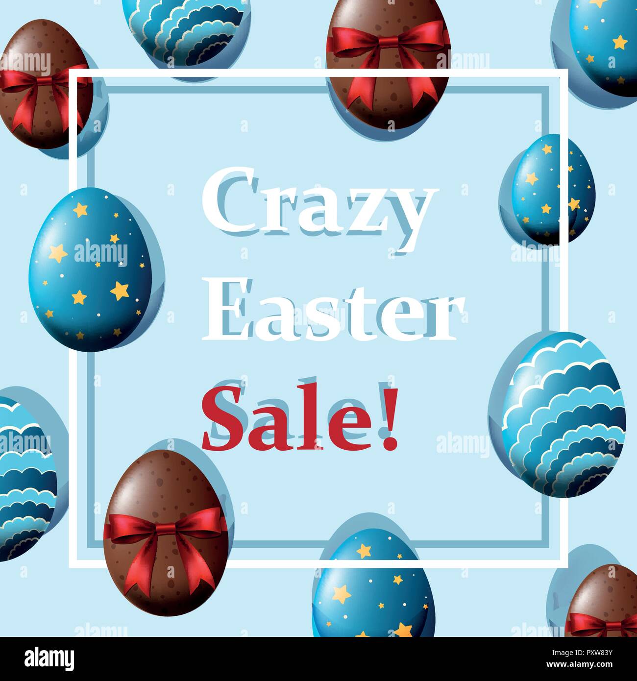 Poster design for crazy easter sale illustration Stock Vector Image ...