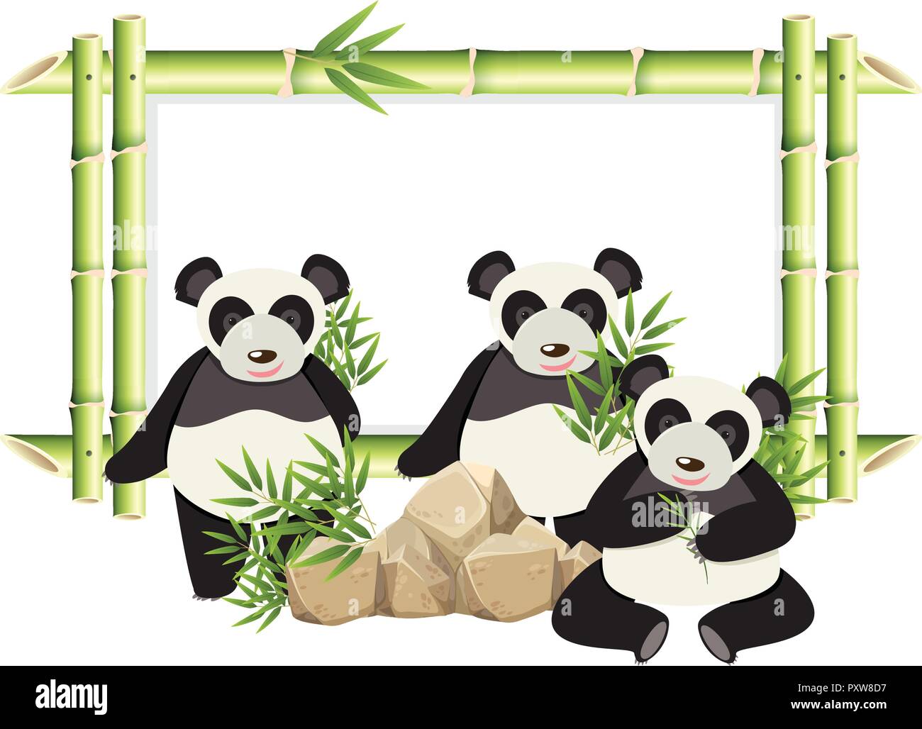 Border design panda illustration hi-res stock photography and images ...