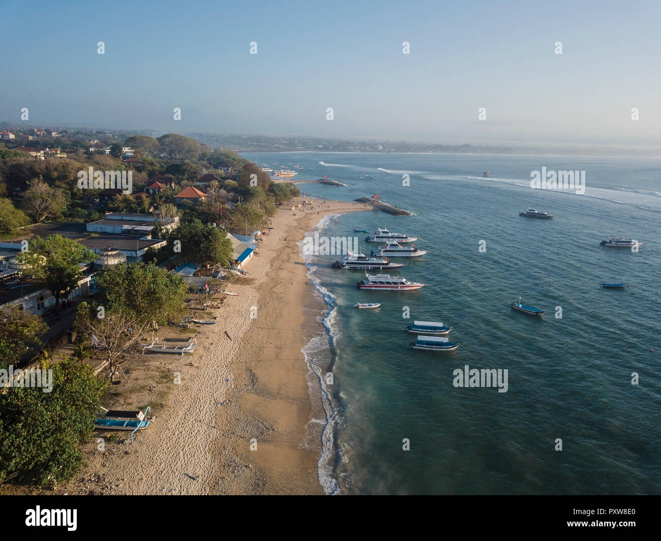 Indonesia, Bali, Aerial view of Sanur beach Stock Photo - Alamy
