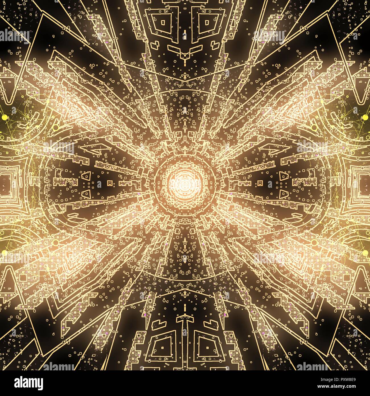 A colorful and vivid image with abstract Sacred Geometry. A psychedelic ...