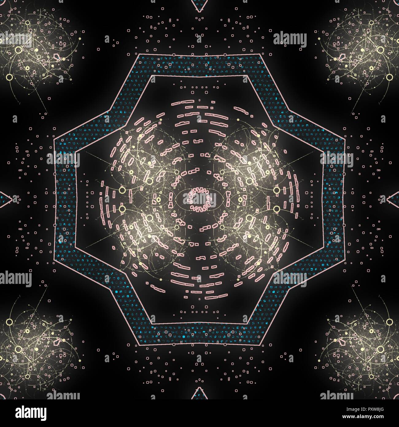 A colorful and vivid image with abstract Sacred Geometry. A psychedelic ...