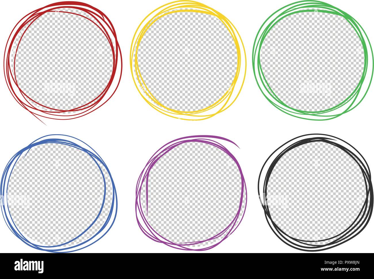 Six empty picture frames Stock Vector Images - Alamy