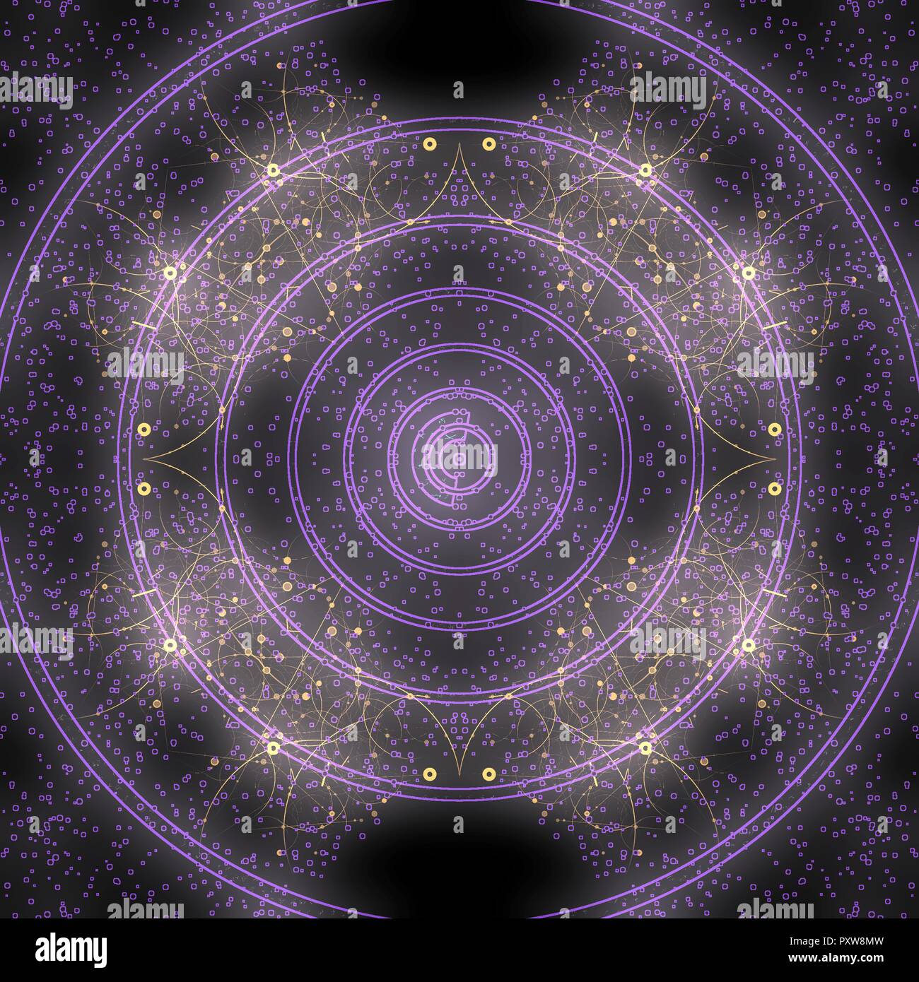 A colorful and vivid image with abstract Sacred Geometry. A psychedelic ...