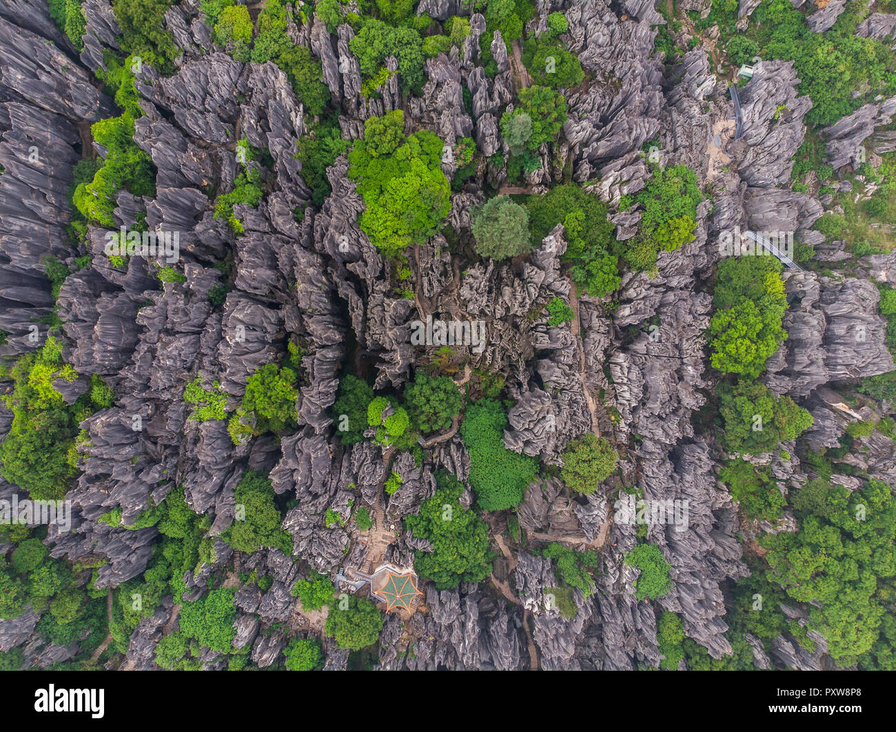 China, Shilin, Karst, Stone forest seen from above Stock Photo - Alamy