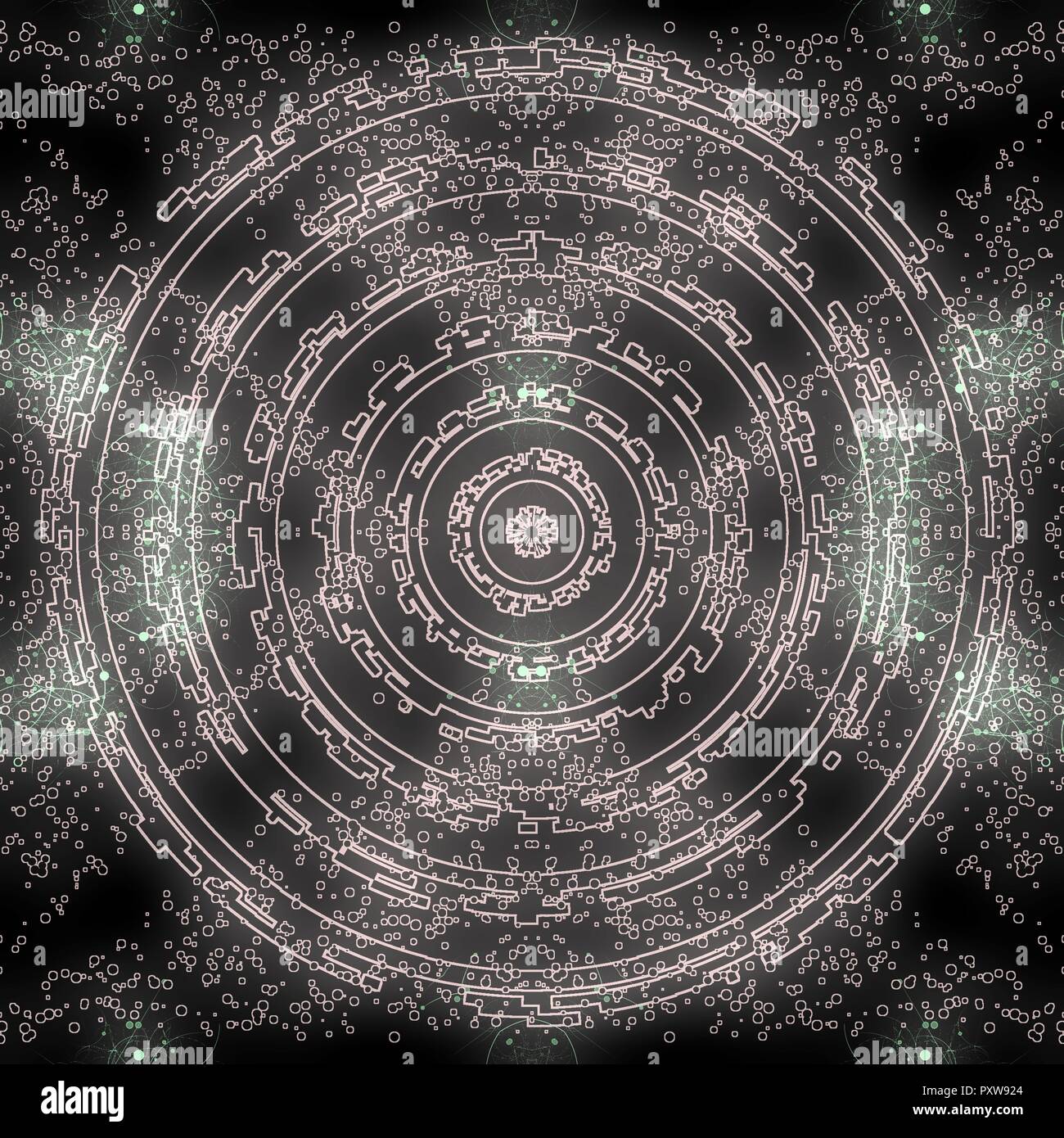 A colorful and vivid image with abstract Sacred Geometry. A psychedelic ...