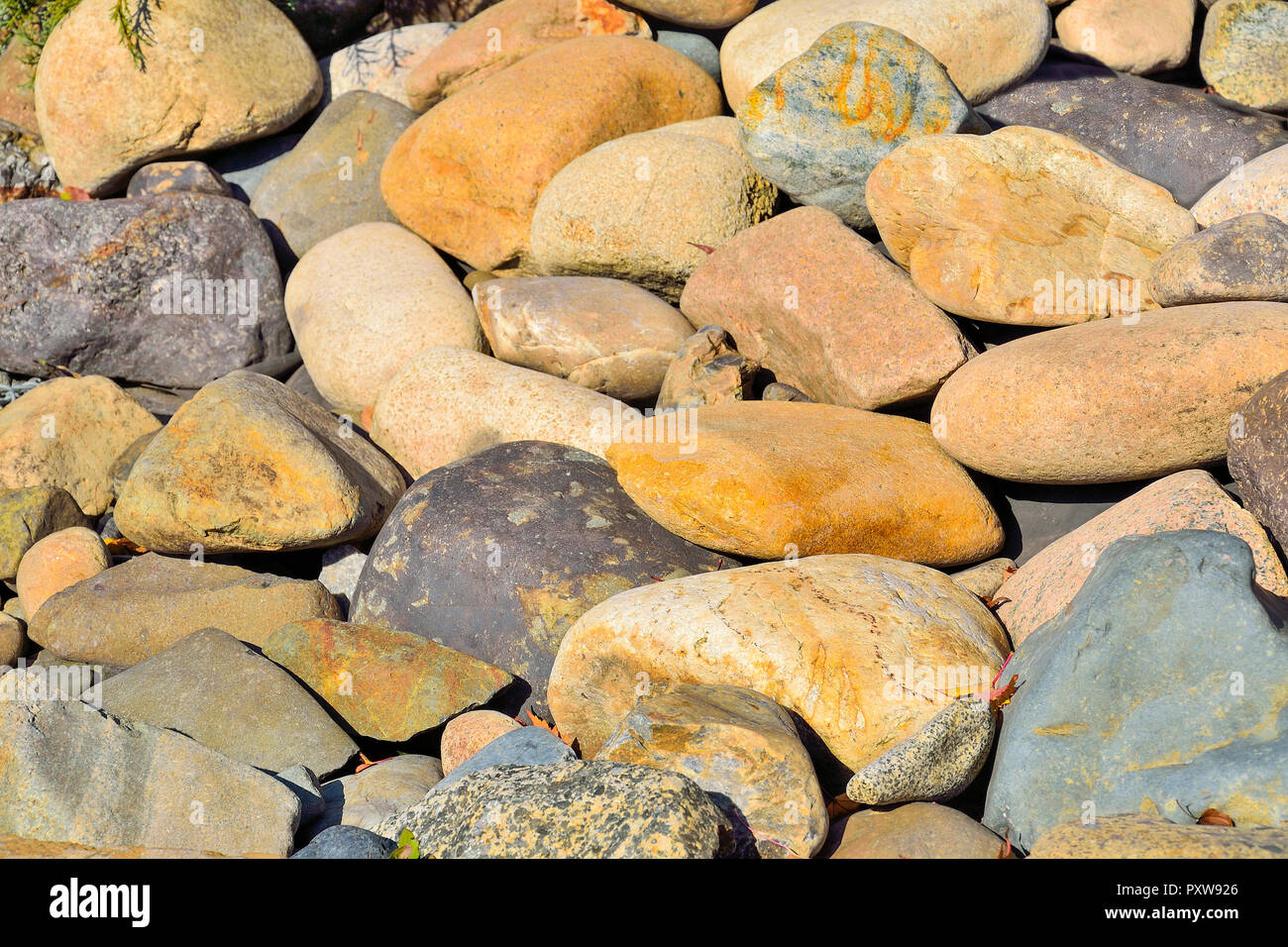 Big natural stones abstract background. Many large cobblestones for ...