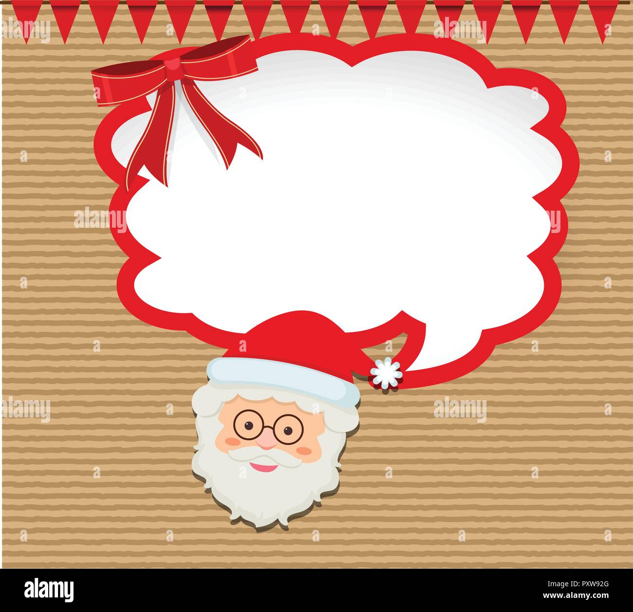Christmas card with Santa and red flags illustration Stock Vector Image ...