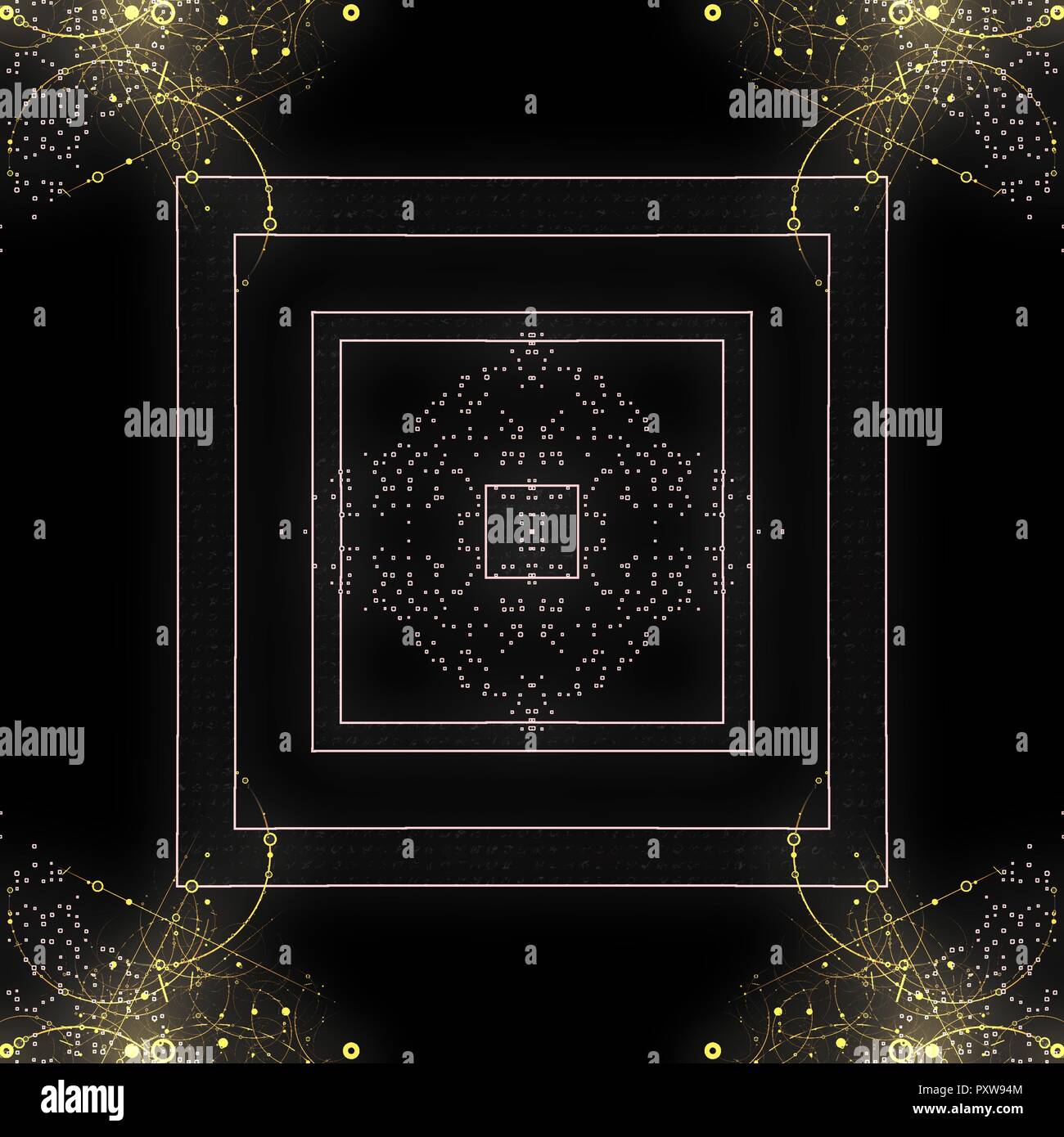 A colorful and vivid image with abstract Sacred Geometry. A psychedelic ...