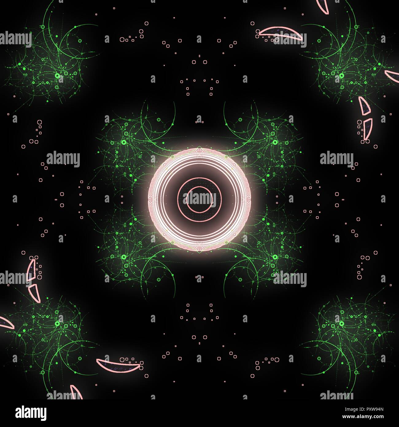 A colorful and vivid image with abstract Sacred Geometry. A psychedelic ...