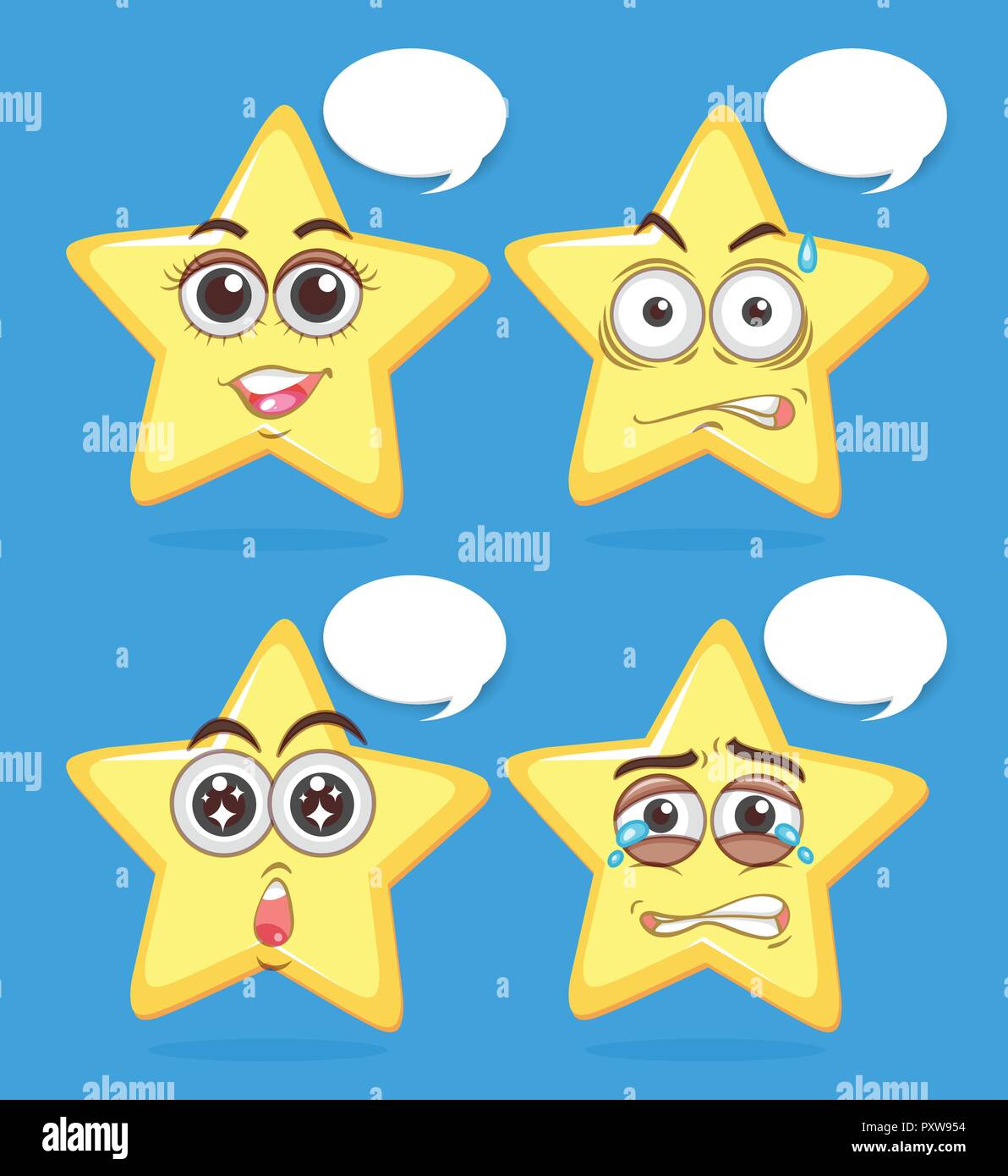 Star facial expression and Speech bubble illustration Stock Vector ...