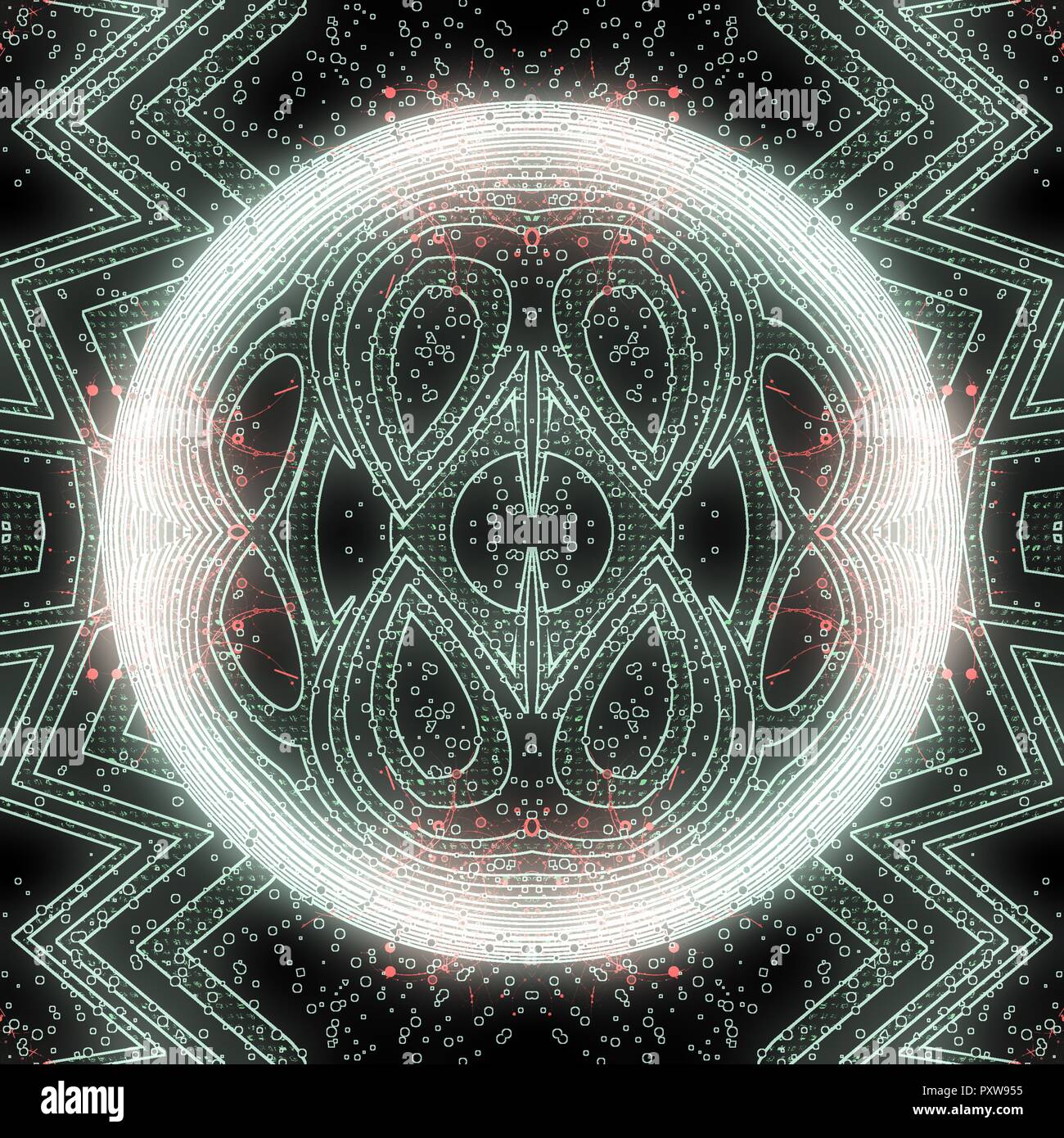 A colorful and vivid image with abstract Sacred Geometry. A psychedelic ...