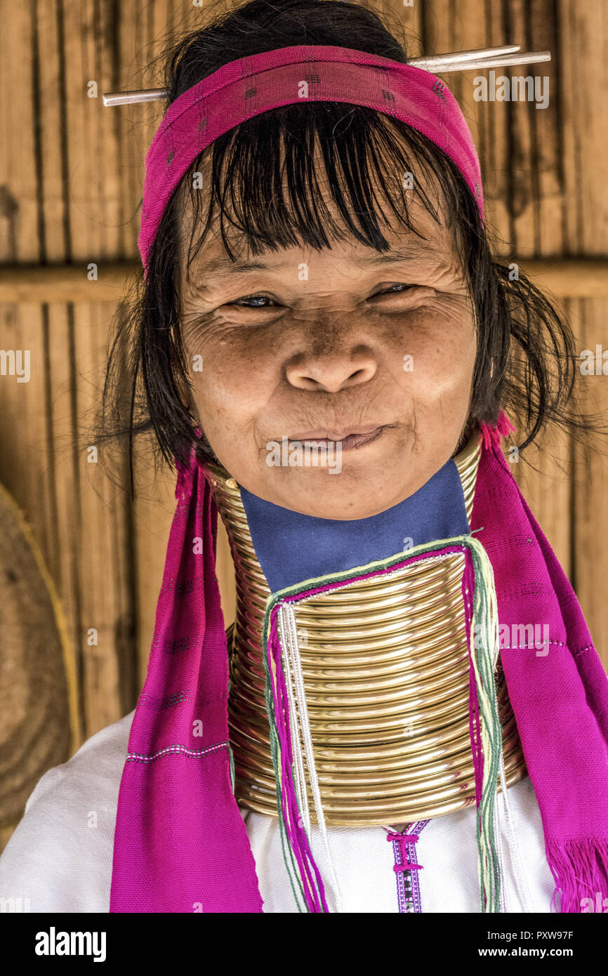 Thailand, Long Neck Woman Stock Photo - Alamy
