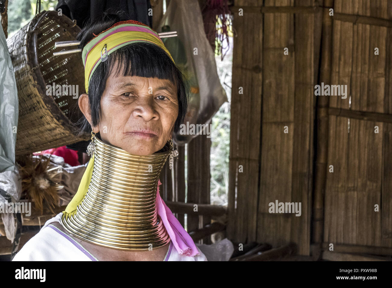 Thailand, Long Neck Woman Stock Photo - Alamy