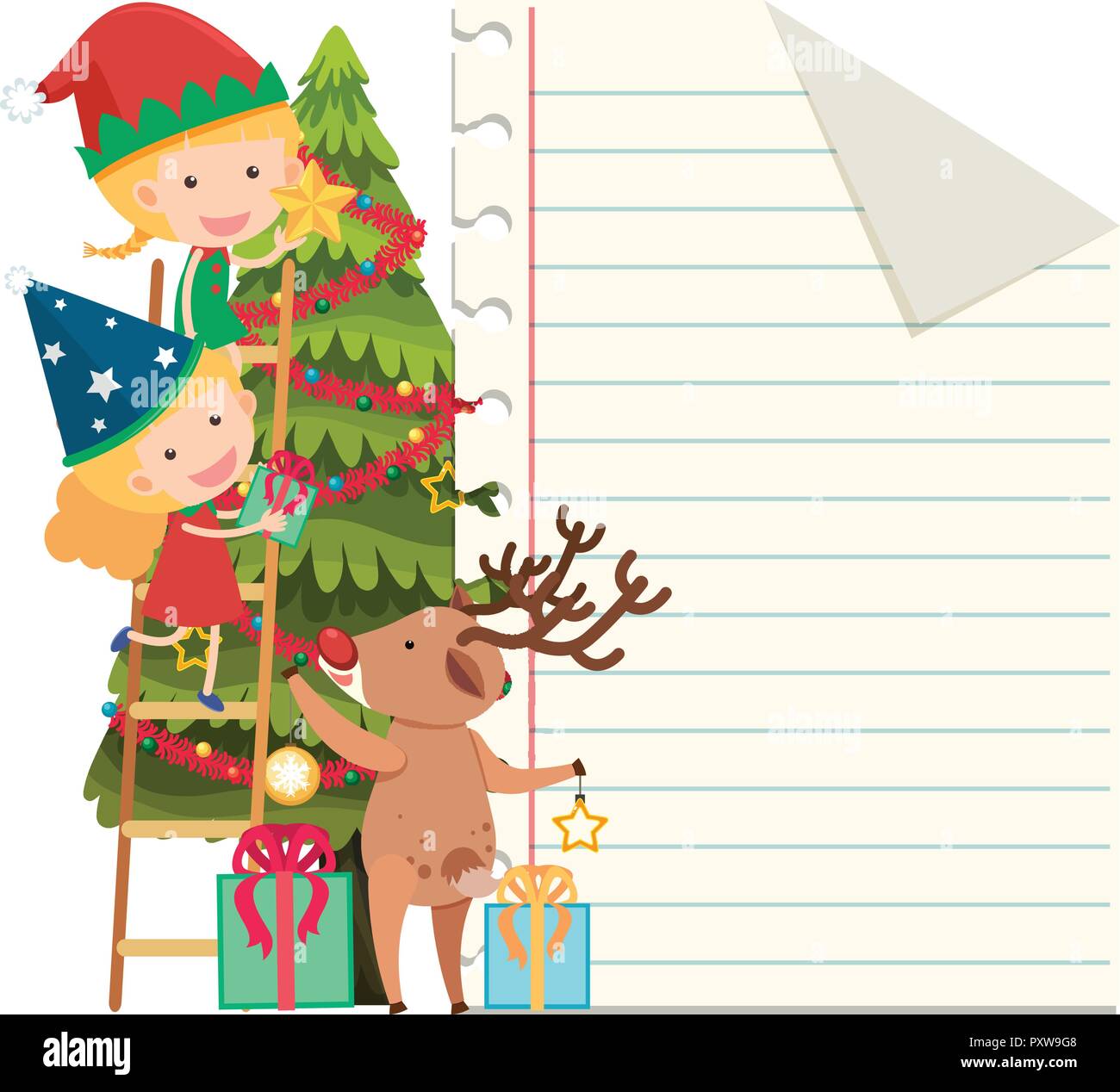 Paper clip christmas tree Stock Vector Images - Alamy